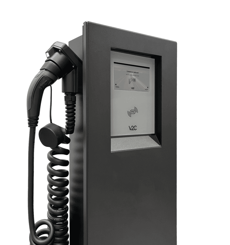 V2C POLE With Spring Cables (2×22 KW), 8'' Display
